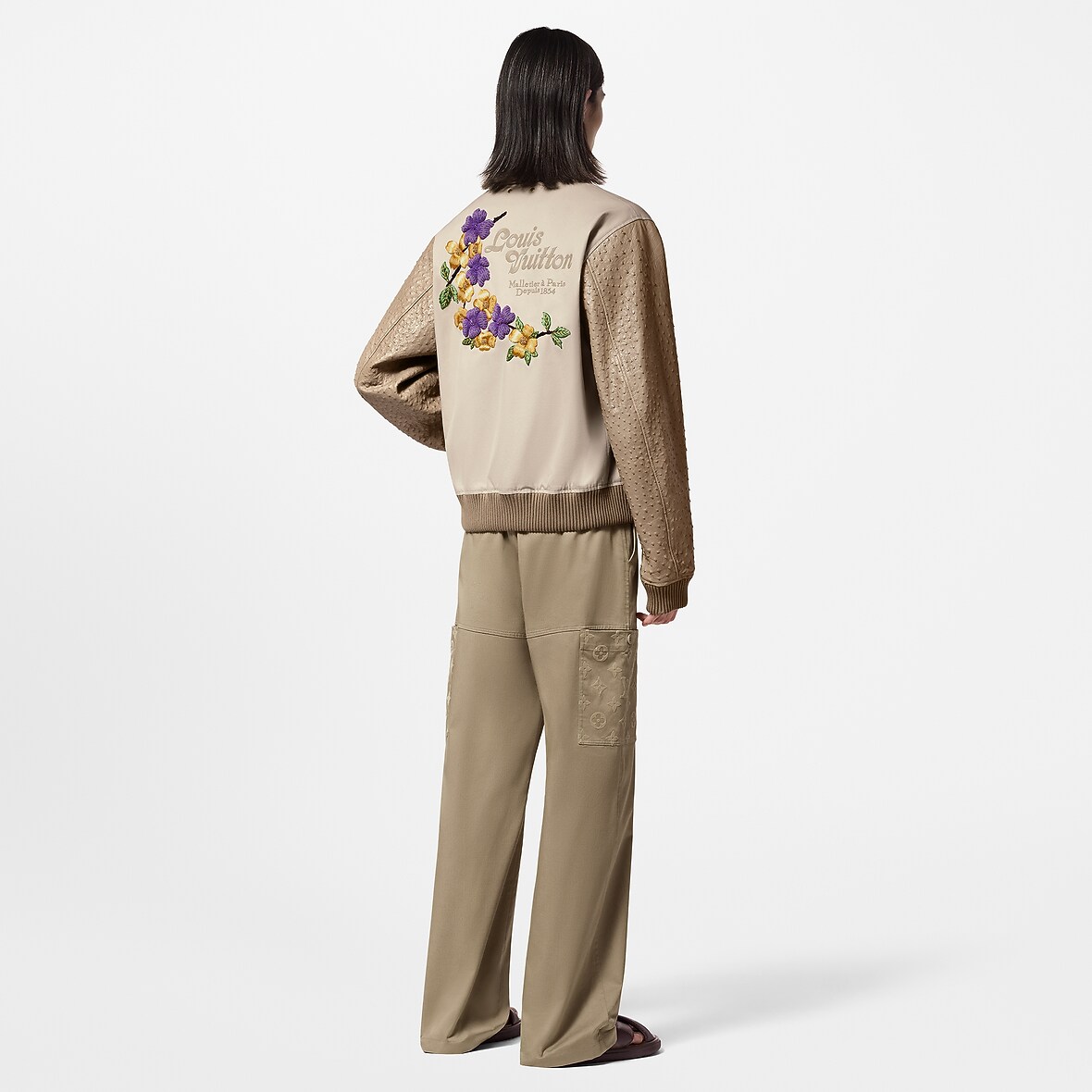 Embroidered Ostrich Varsity Jacket - Ready-to-Wear | LOUIS VUITTON